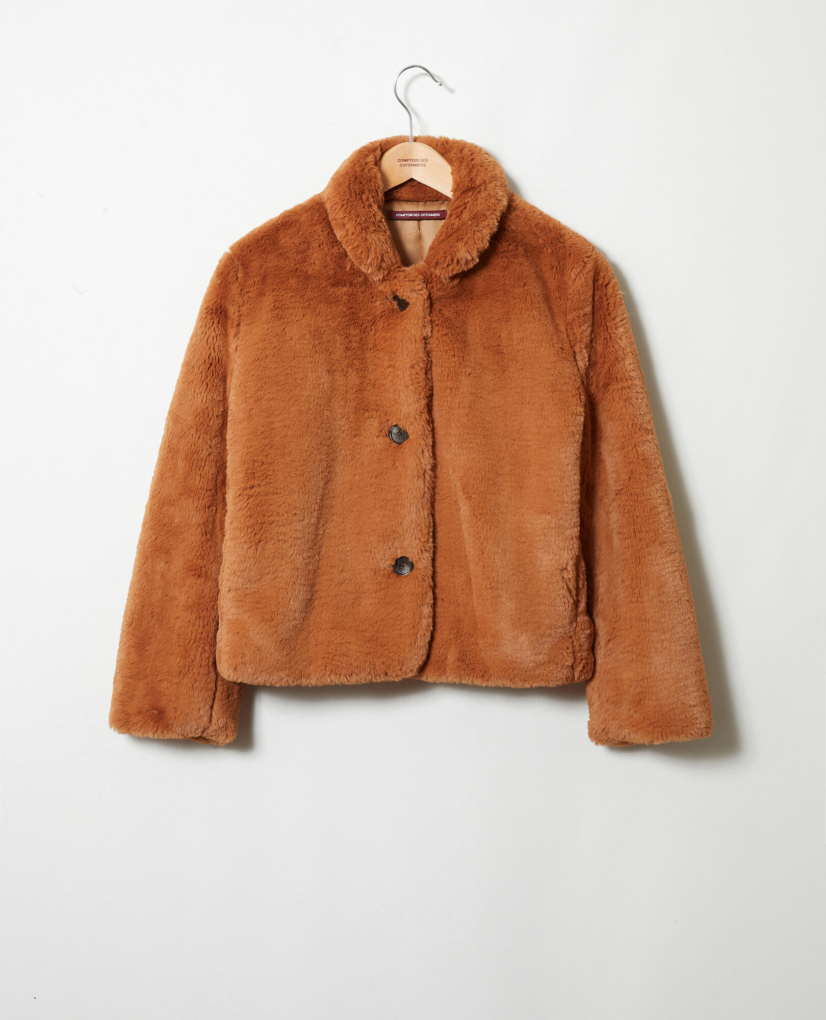 Short synthetic fur coat lion - Comptoir des Cotonniers